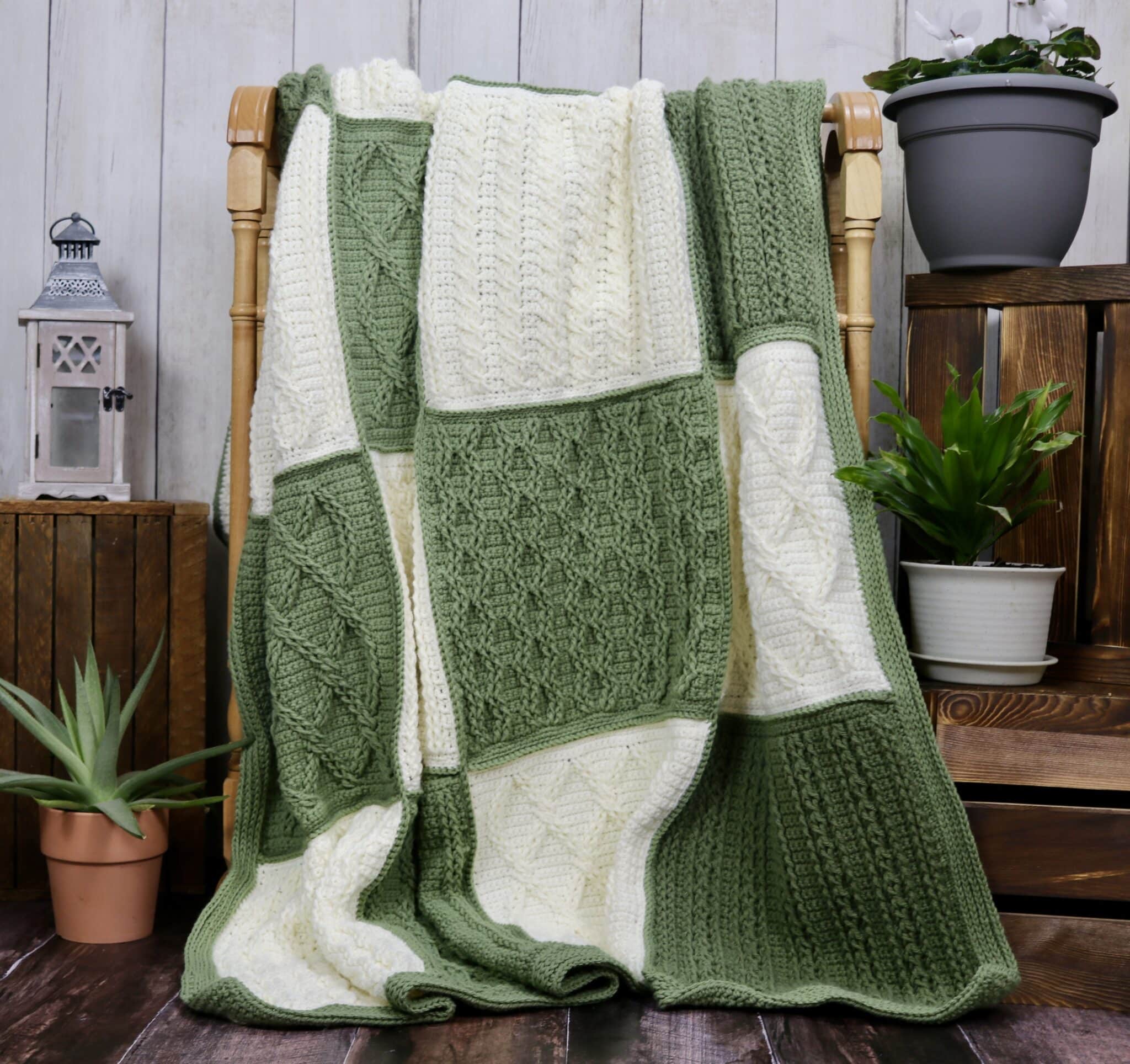 Narrow Cables Blanket Square Crochet Pattern | Rich Textures Crochet