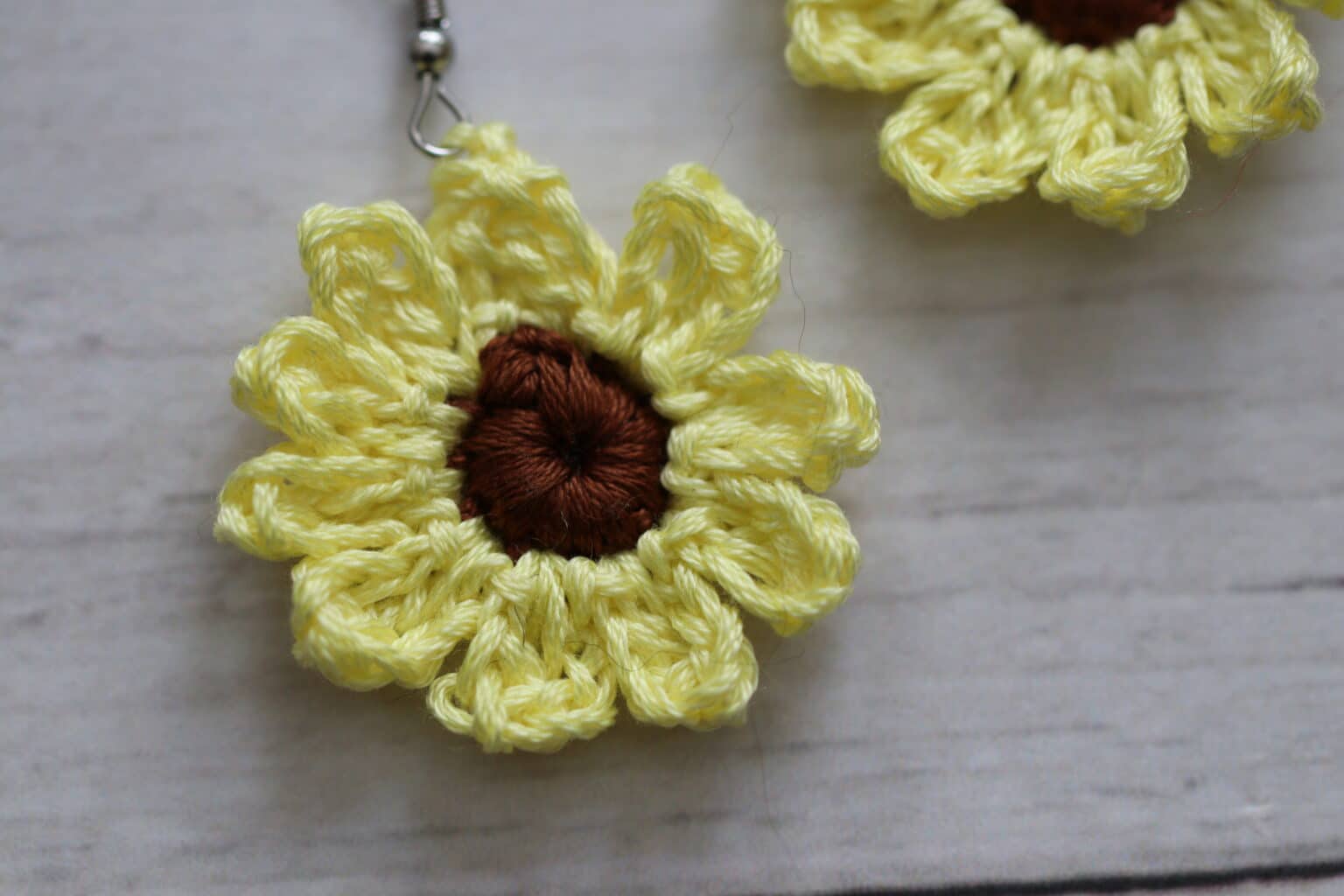 Sunflower Earrings Crochet Pattern | Rich Textures Crochet