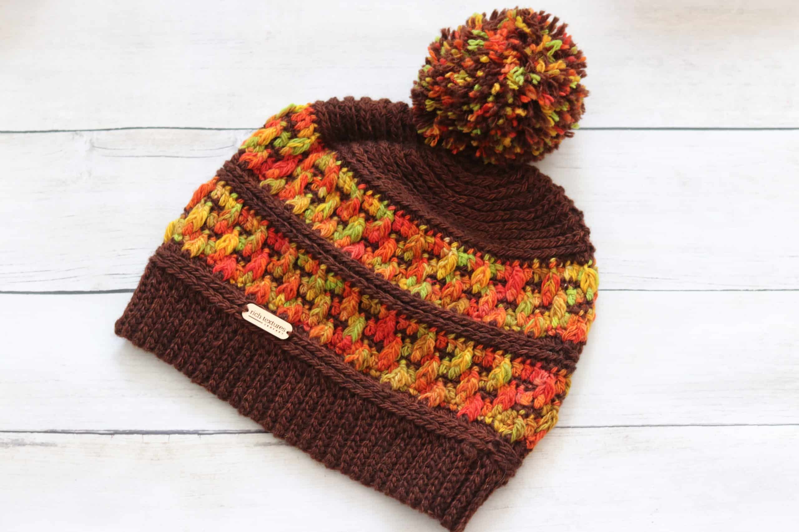Autumn Maple Beanie Crochet Pattern | Rich Textures Crochet